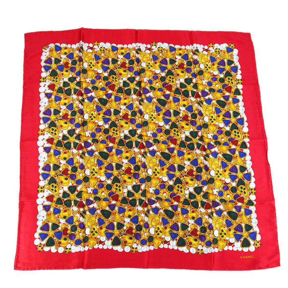 CHANEL | Accessories | Chanel Scarf Red Small Good 69529 | Poshmark